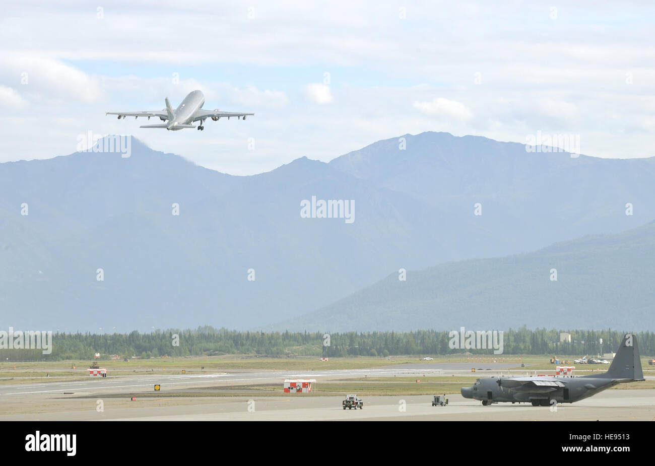A CC-150 Polaris Airbus from 437 Squadron in Trenton, Ontario, takes ...