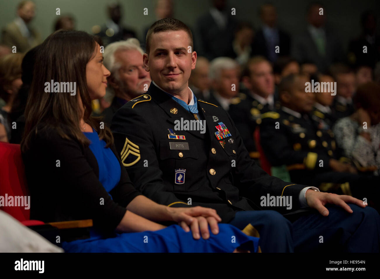 Medal of Honor recipient Staff Sgt. Ryan Pitts and his wife Amy share a ...