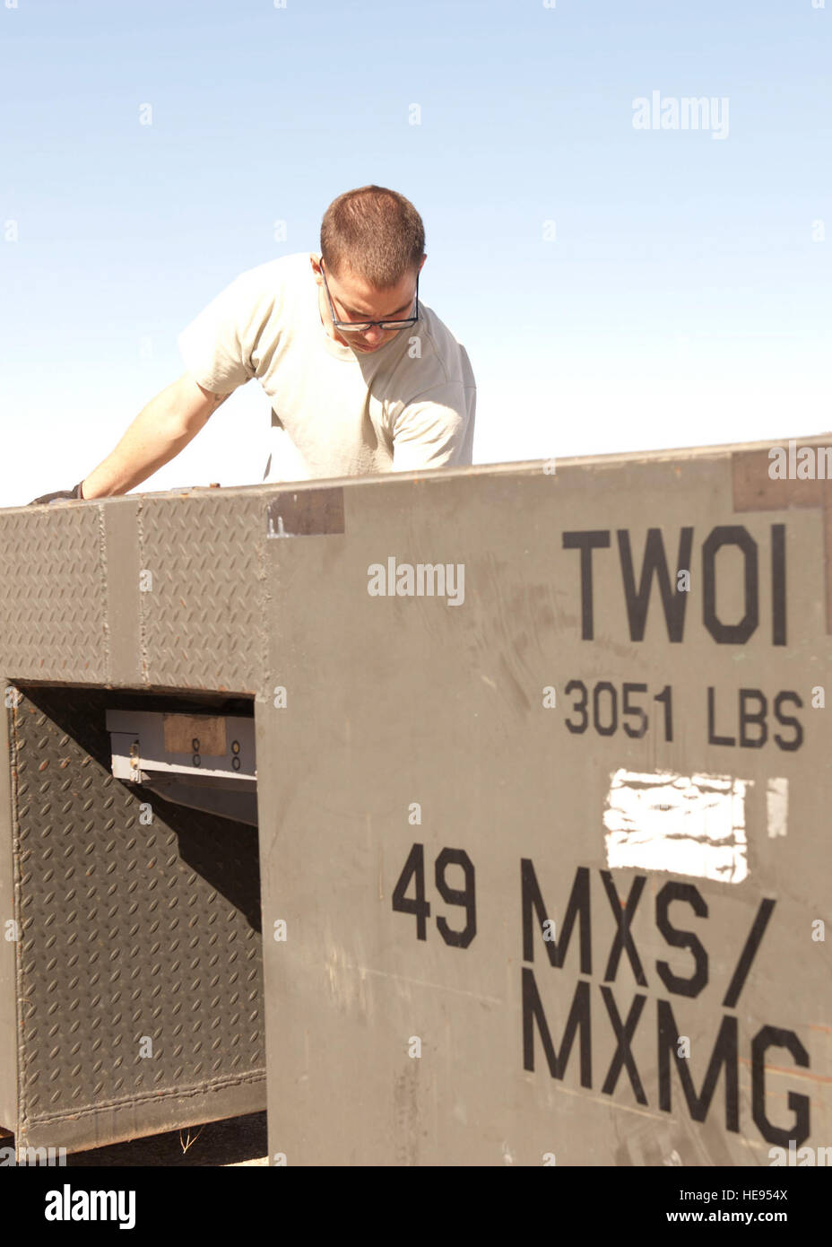 Aerospace Ground Equipment personnel at Holloman Air Force Base use a ...