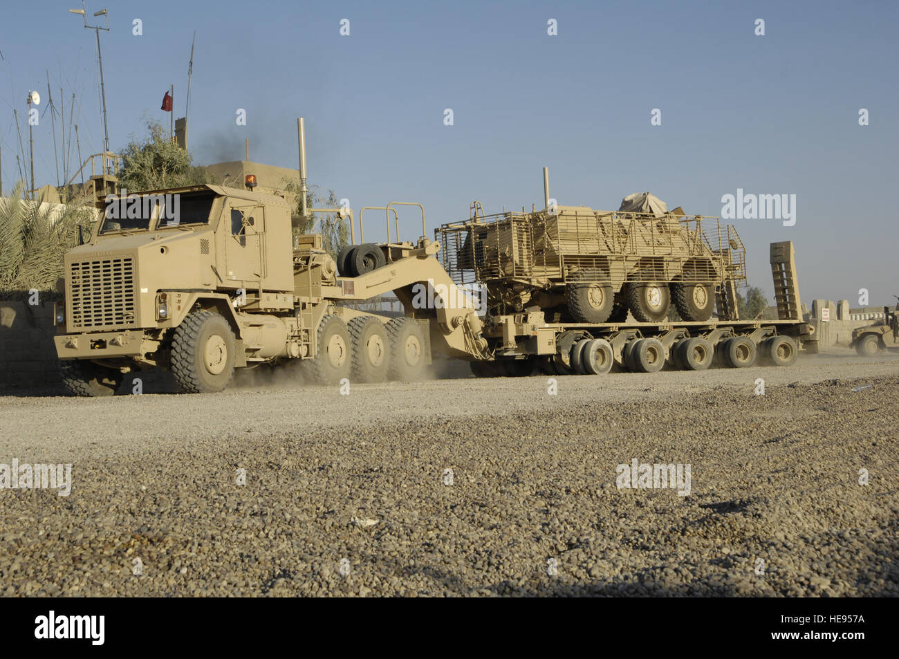 A "FOX" Nuclear-Biological-Chemical detection vehicle is transported by ...