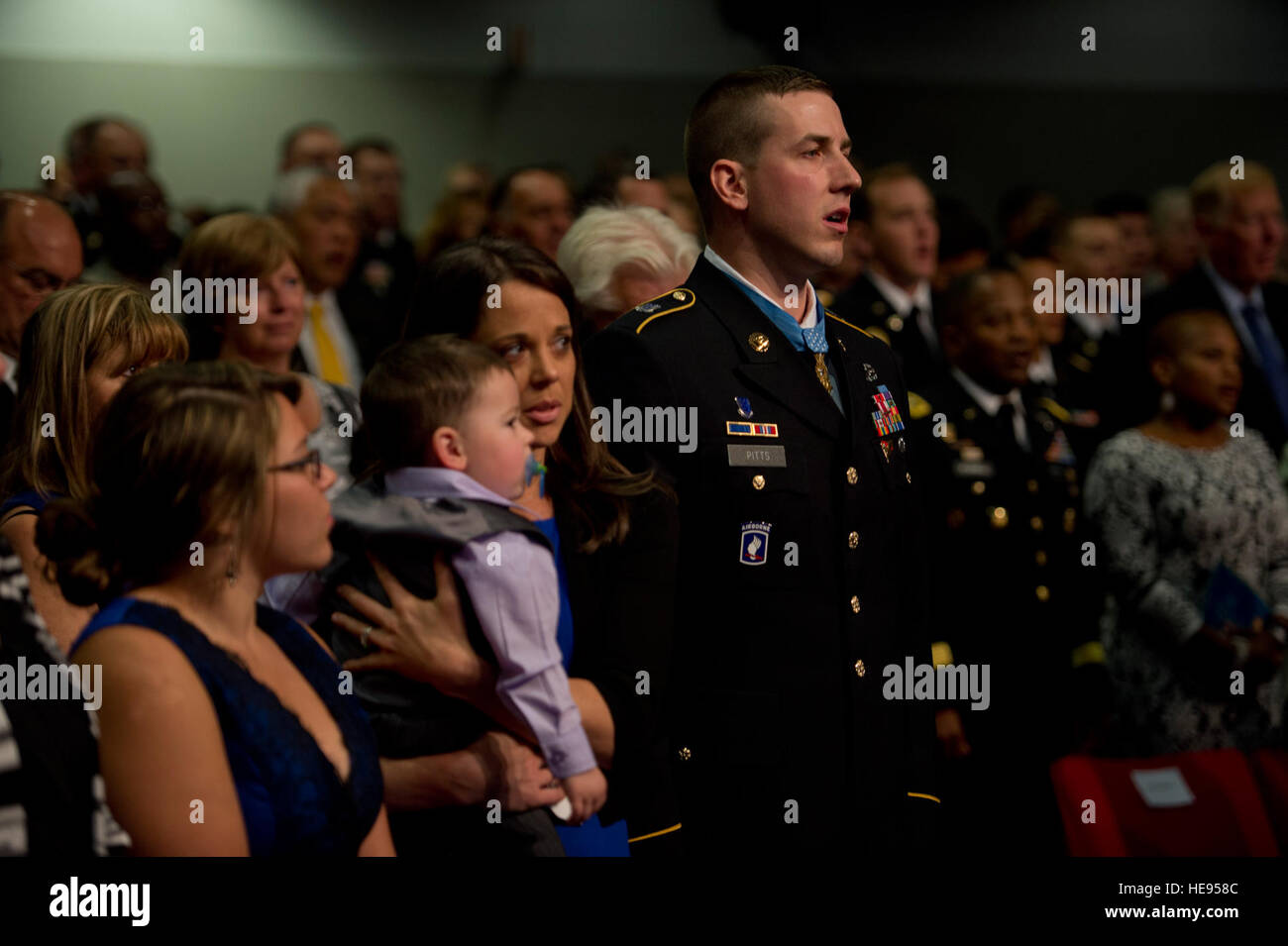 Medal of Honor recipient Staff Sgt. Ryan Pitts sings the Army Song ...