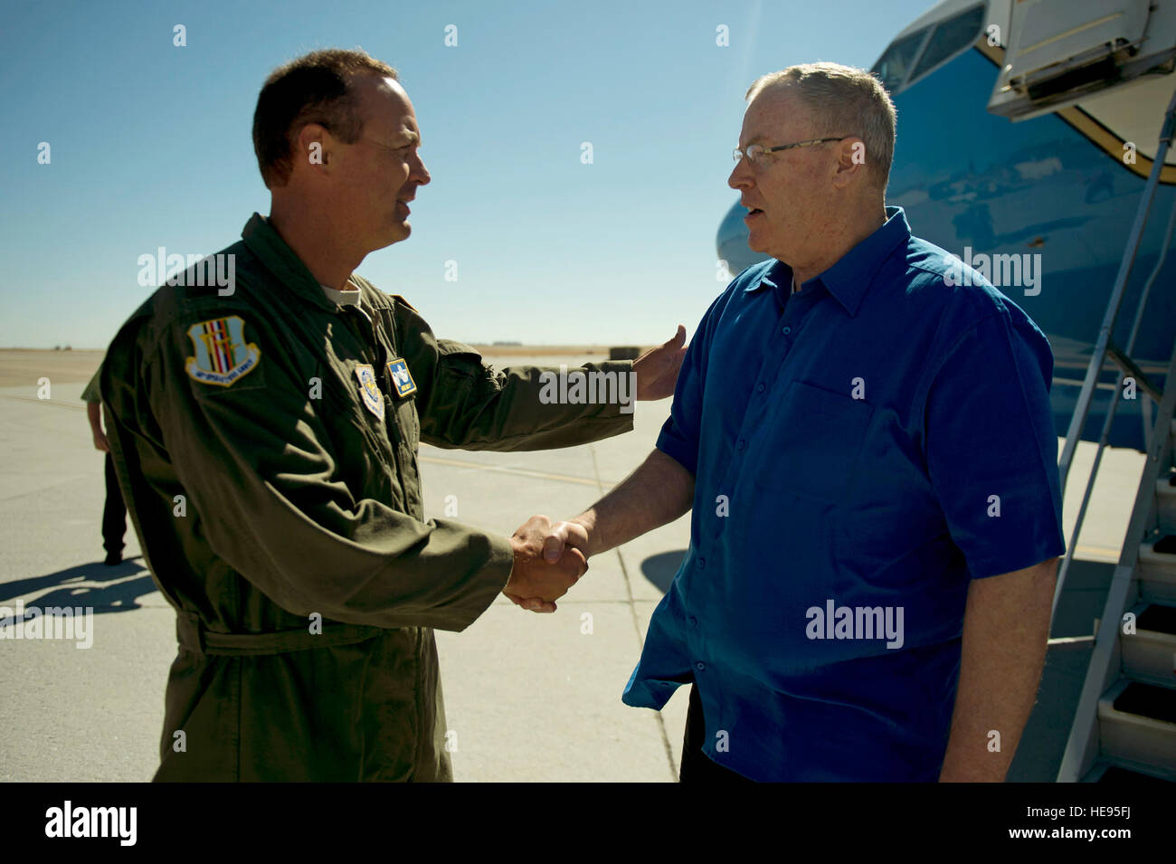 Col. David Mott, 60th Operations Group Commander greets Deputy ...