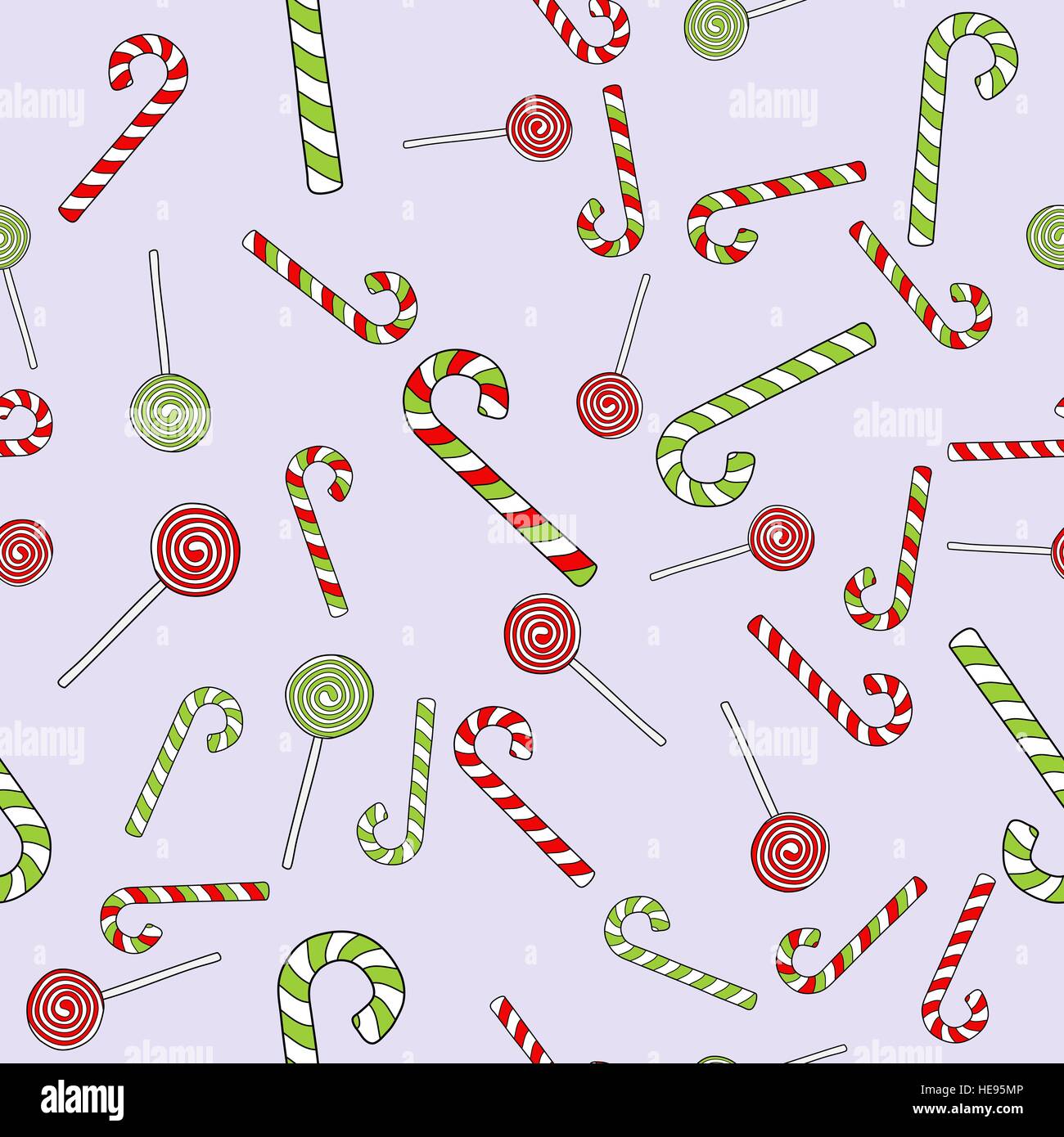 hand drawn vector christmas lollipops seamless pattern Stock Vector ...
