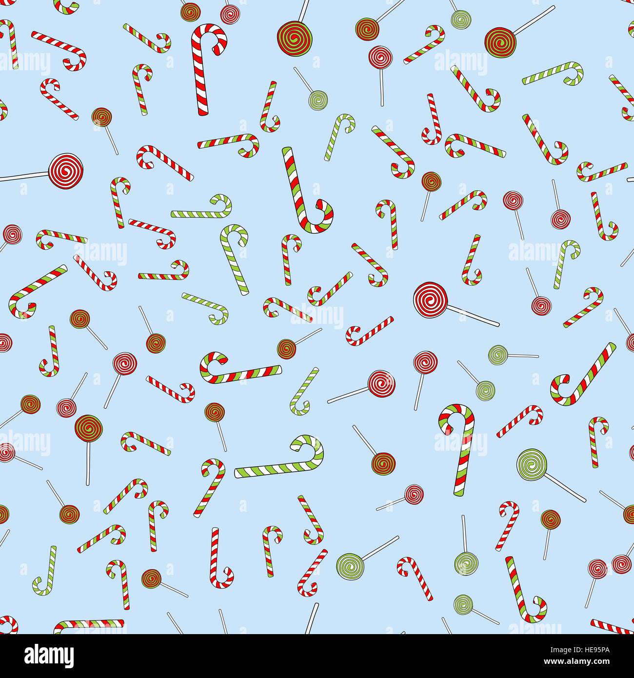 hand drawn vector christmas lollipops seamless pattern Stock Vector ...