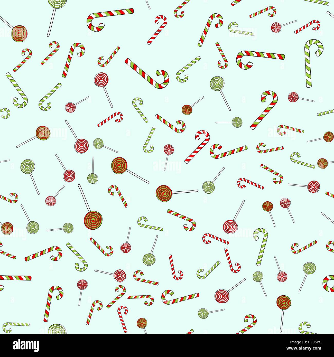 hand drawn vector christmas lollipops seamless pattern Stock Vector ...