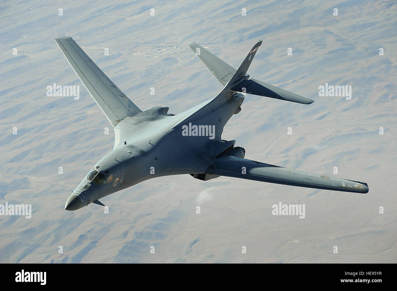 A U.S. Air Force B-1B Lancer bomber from the 34th Expeditionary ...