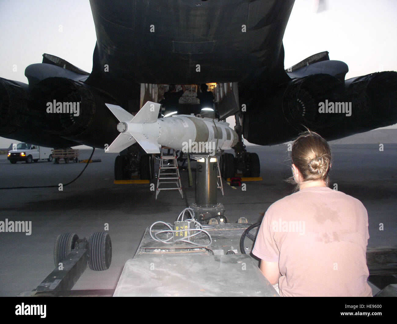 Senior Airman Tiffany Sommers positions a Guided Bomb Unit-31 Joint ...