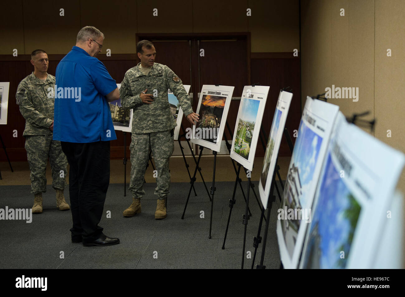 U.S. Army Garrison Humphreys Commander Col. Darin Conkright shows ...