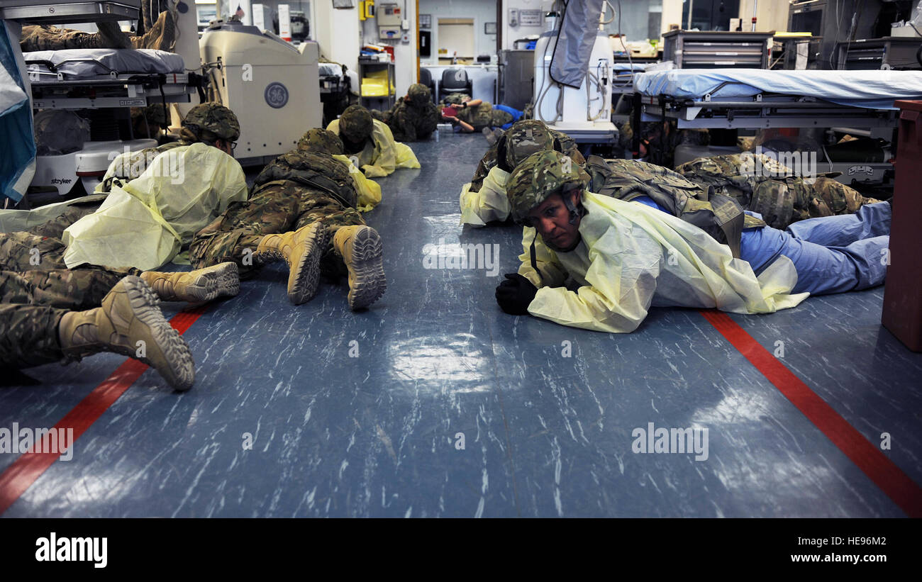 U.S. Air Force Airmen assigned to the 455th Expeditionary Medical Group ...