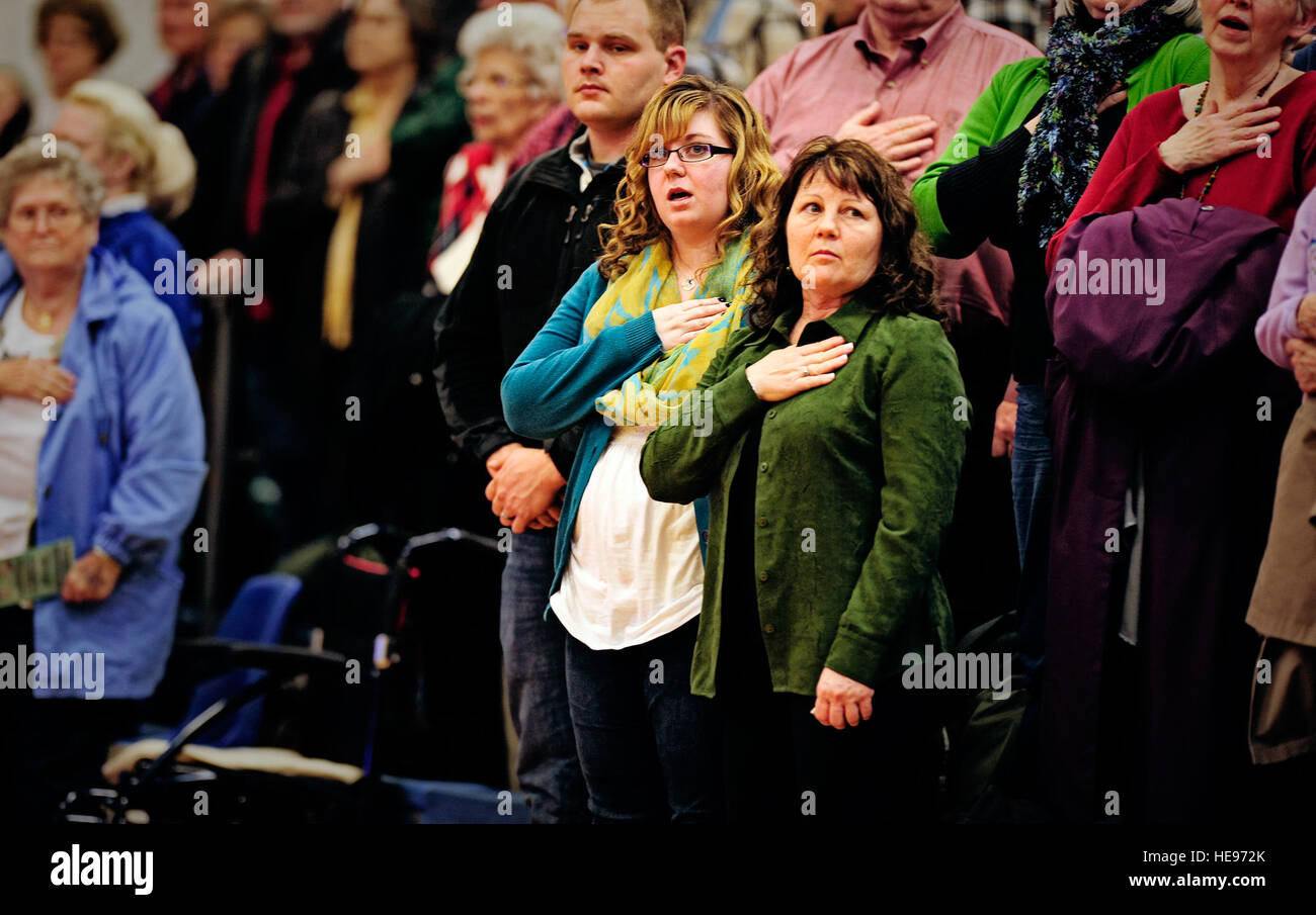 Airman 1st Class Zachary Cuddeback's family stands for the national ...