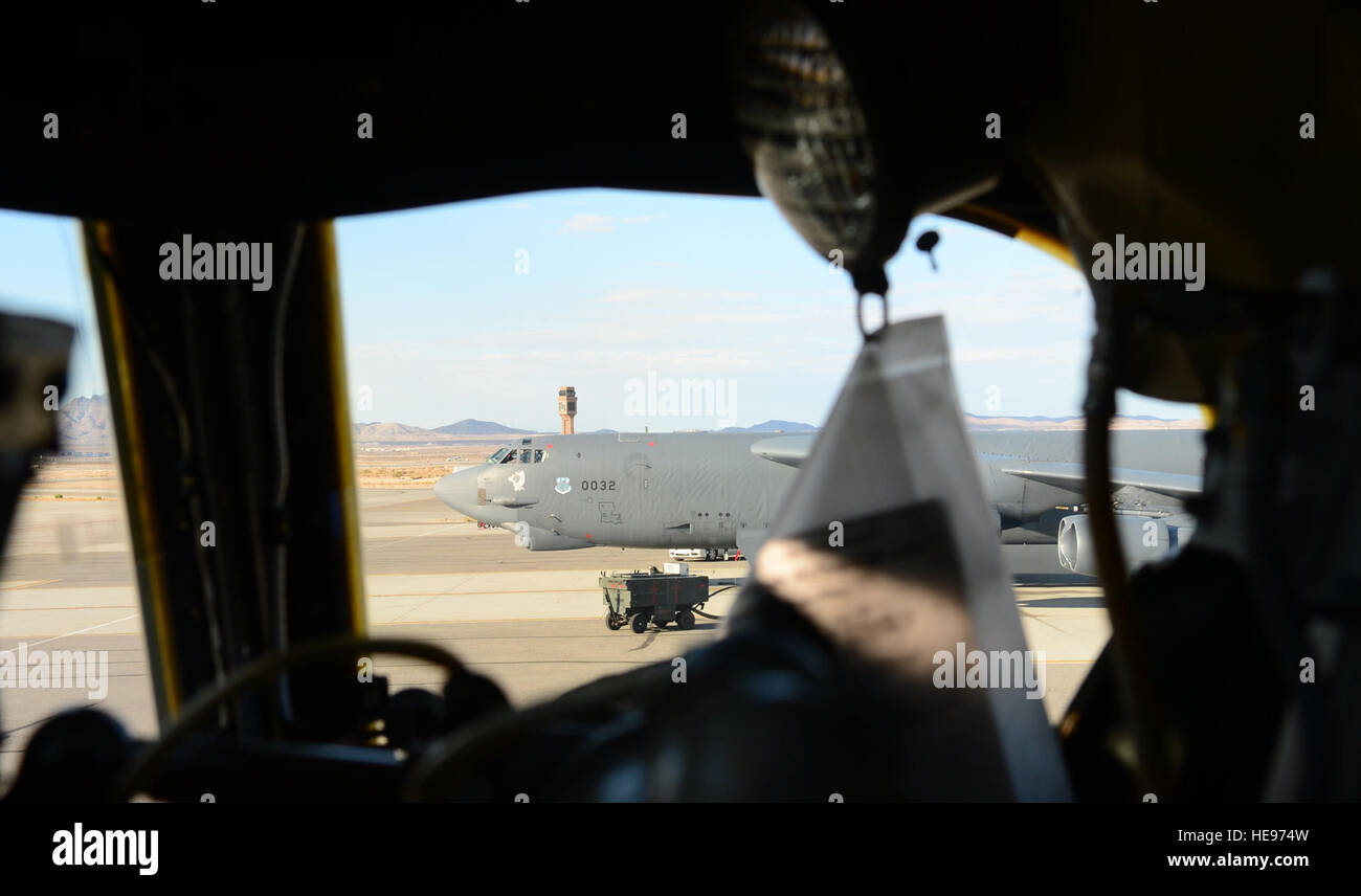 A B-52H Stratofortress taxis after a Red Flag exercise at Nellis Air ...