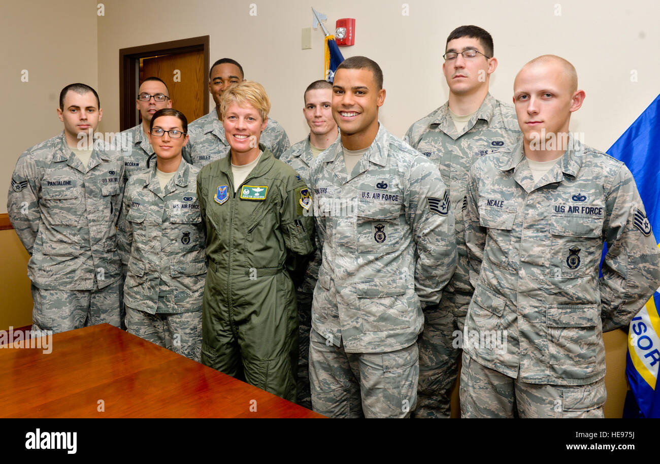 Col. Kristin Goodwin, 2nd Bomb Wing commander, poses for a photo with ...