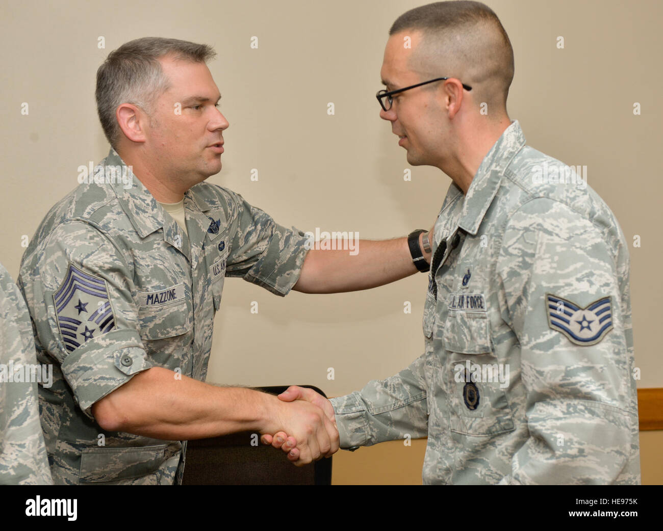 Chief Master Sgt. Tommy Mazzone, 2nd Bomb Wing command chief, welcomes ...