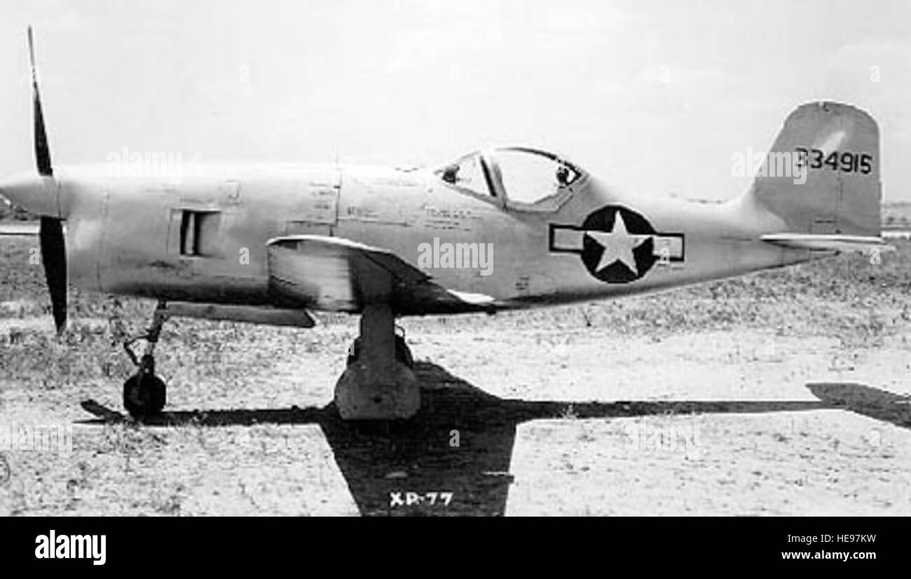 Bell XP-77 side view (S/N 43-34915). (U.S. Air Force photo Stock Photo ...