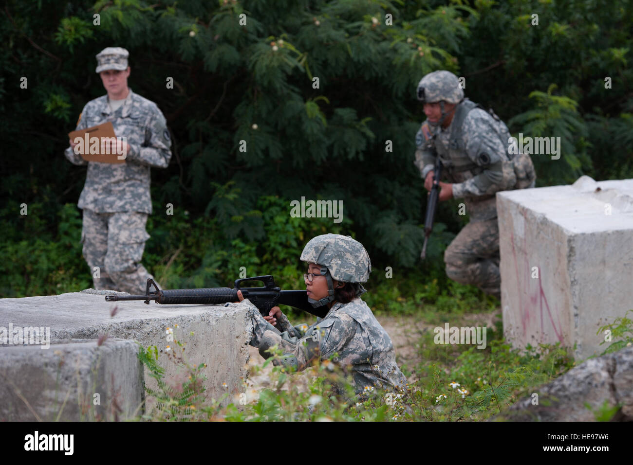 U.S. Army Pfc. Desiree Dacoco (center foreground), 322nd Civil Affairs ...