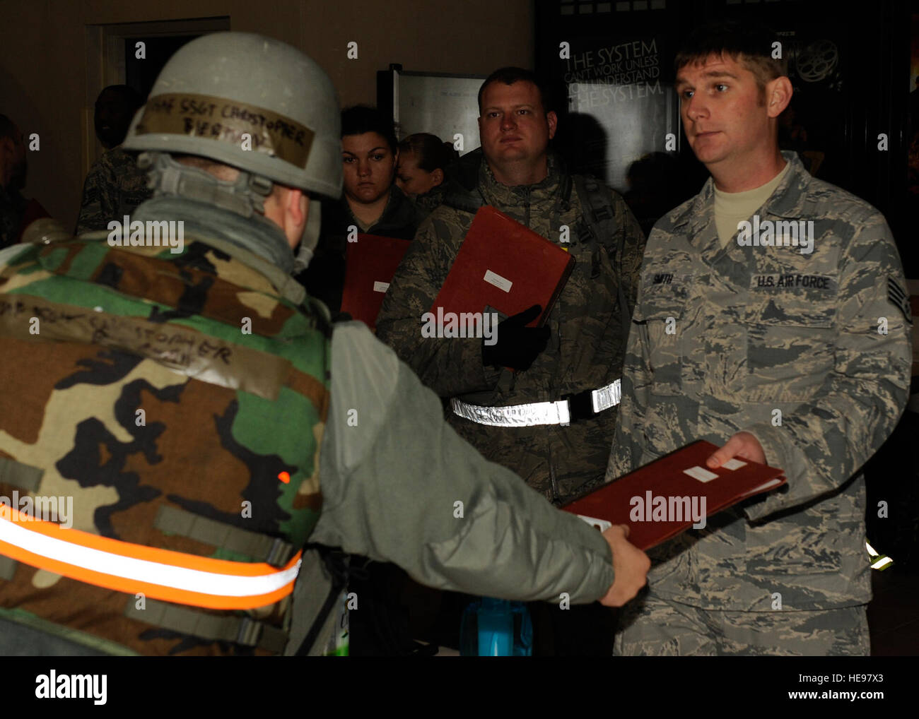 Staff Sgt. Christopher Bierman, 8th Force Support Squadron in-processes ...