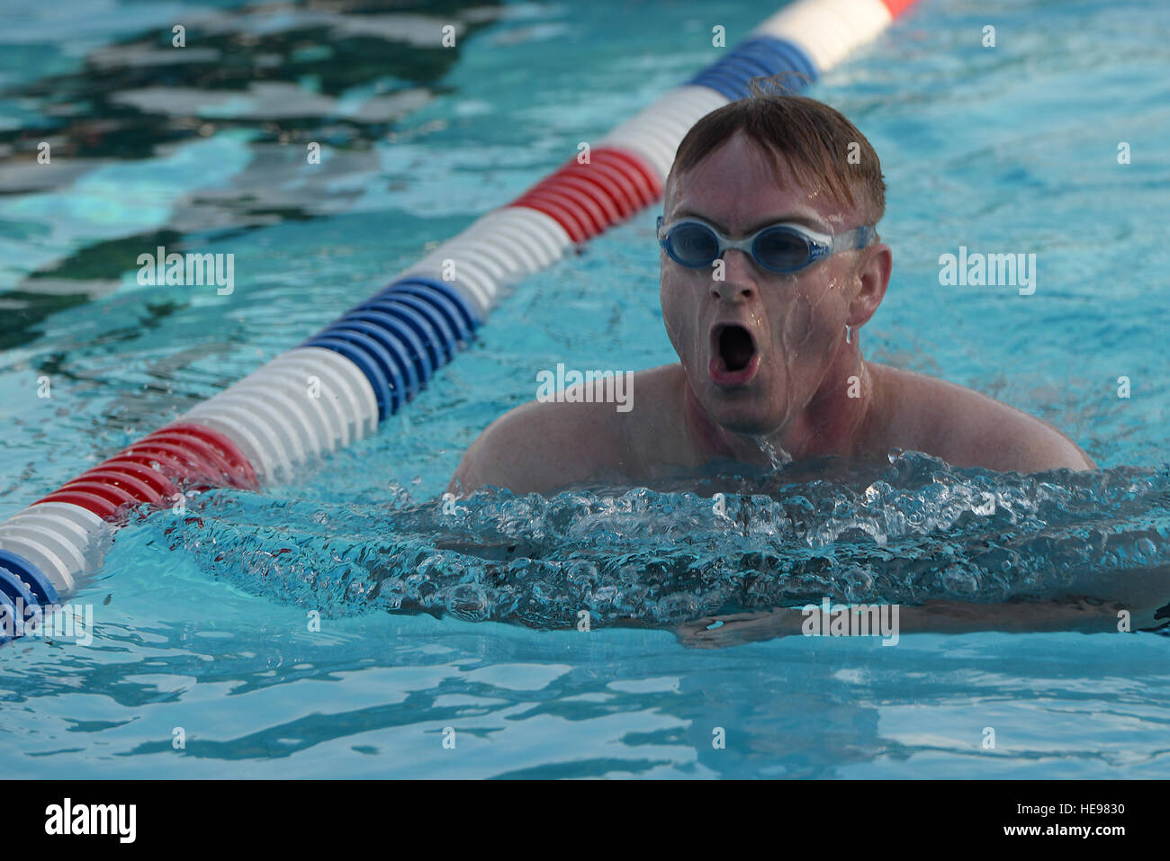 Members of Team Scott jumped in the base pool for a biathlon July 17 ...