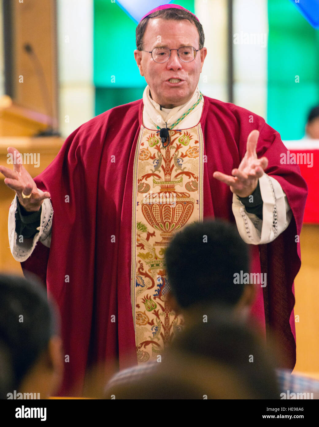 Bishop Neal Buckon provides the sermon during the Catholic Confirmation ...