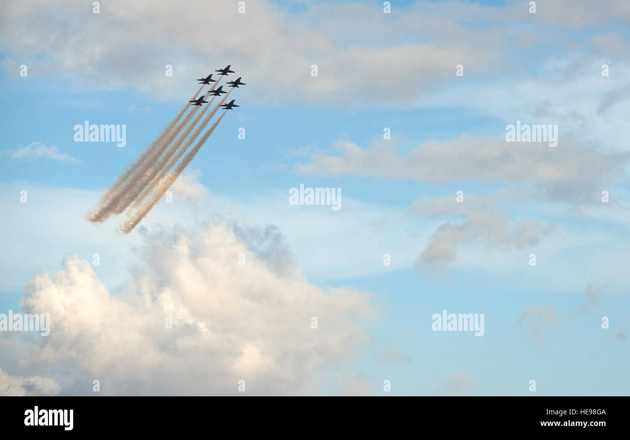 U.S. Navy Flight Demonstration Squadron Blue Angels F/A-18 Hornets ...