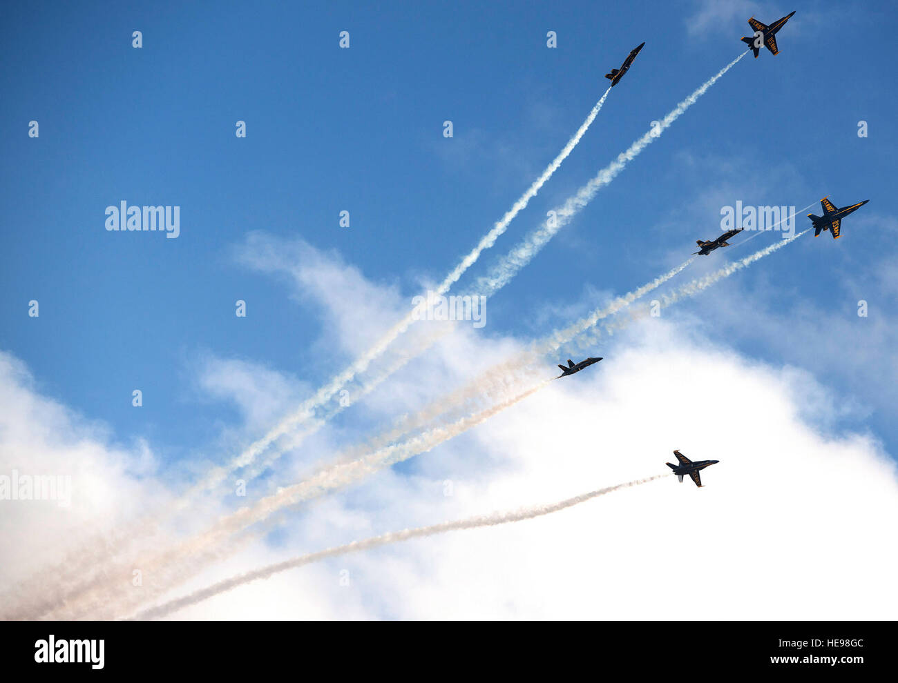 U.S. Navy Flight Demonstration Squadron Blue Angels F/A-18 Hornets ...