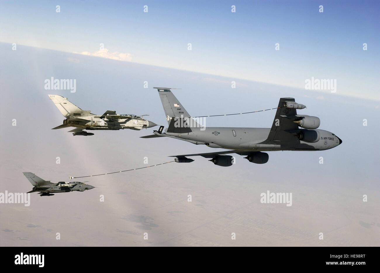 A pair of Royal Air Force (RAF) GR4 Tornadoes, No. 617th Squadron, RAF ...