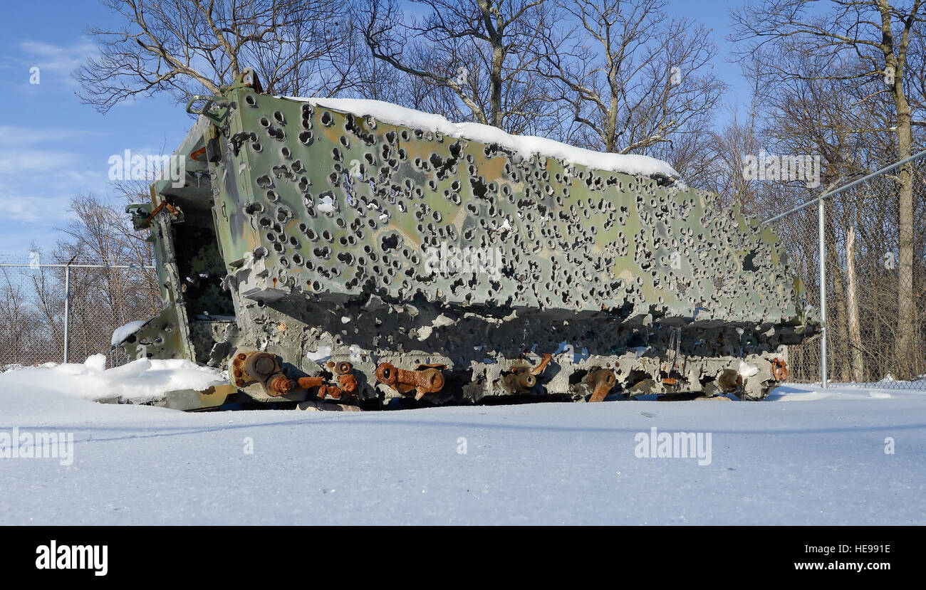 An M113 armored personnel carrier that was used as a target by fighter ...