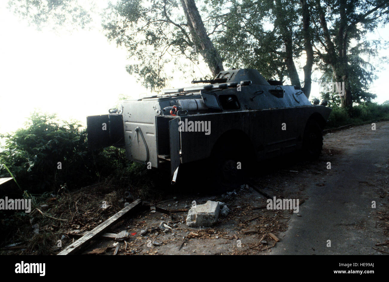 A Soviet BRDM-2 amphibious vehicle captured during Operation URGENT ...
