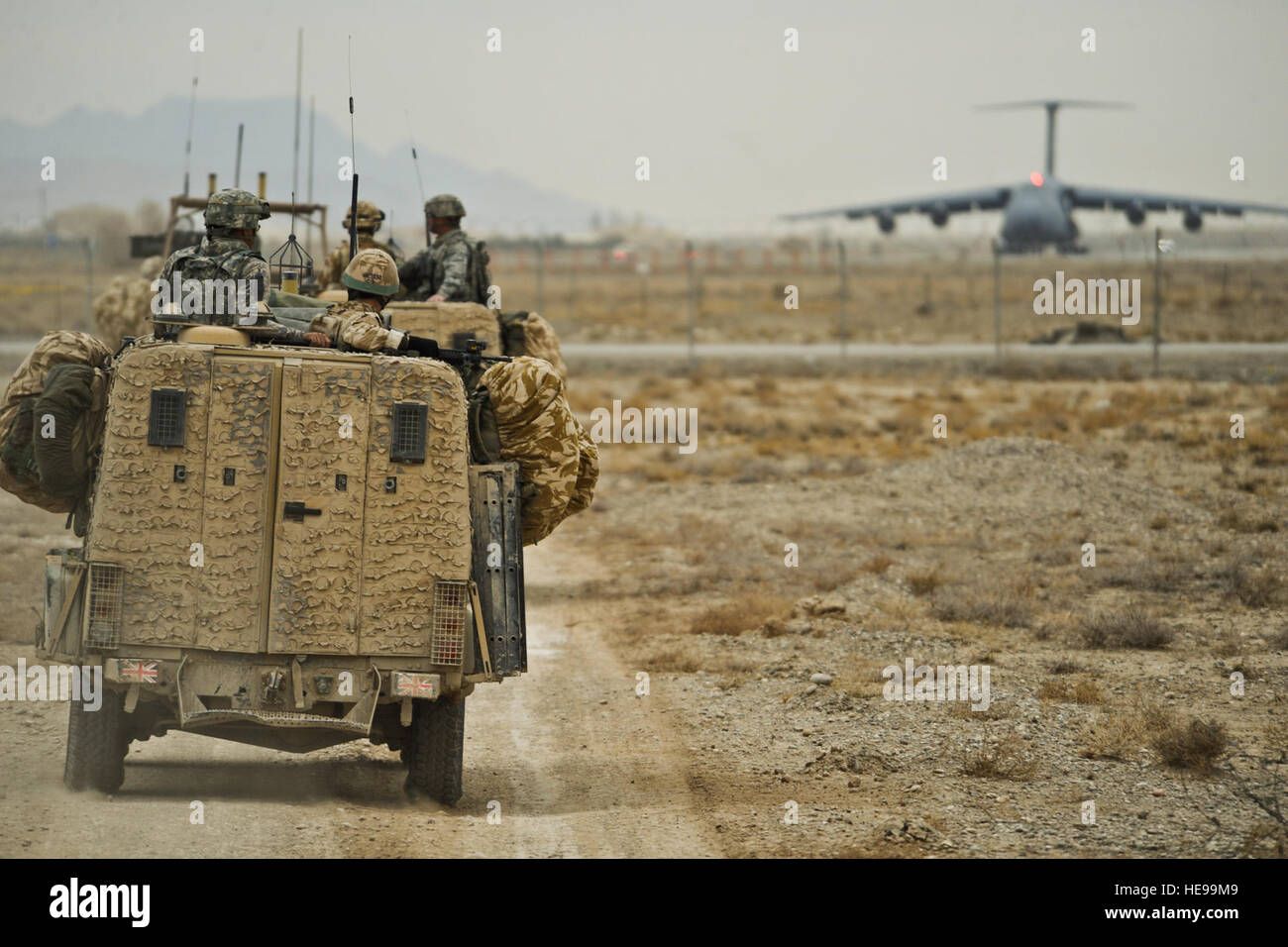 Soldiers from B Flight, 27 Squadron, Royal Air Force Regiment return ...