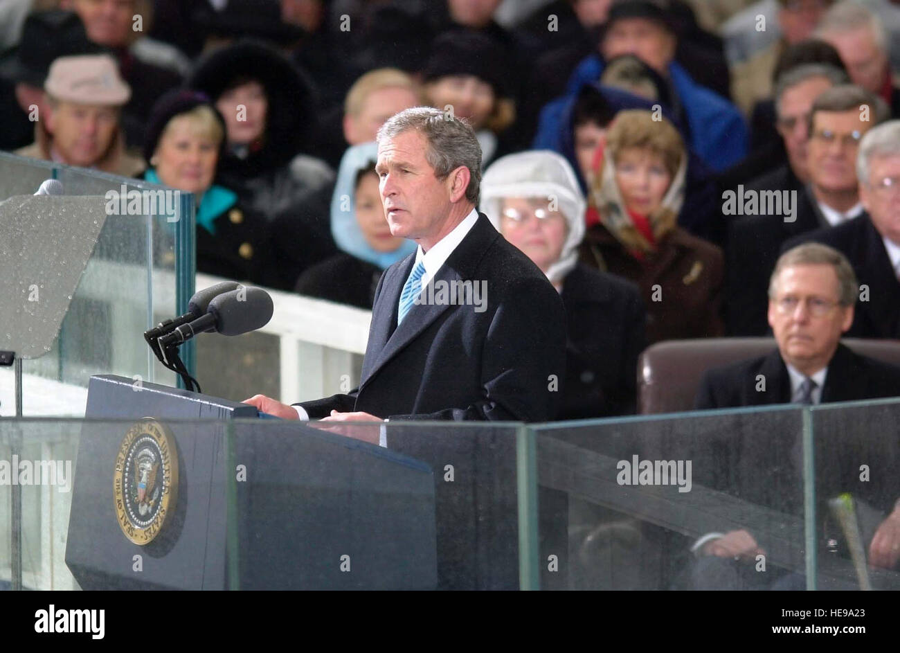 President George W. Bush delivers his Inaugural Address during the 54th ...