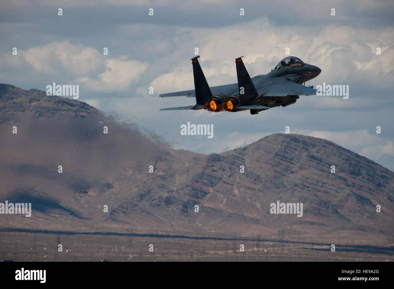 An F-15E Strike Eagle assigned to the 389th Fighter Squadron takes off ...