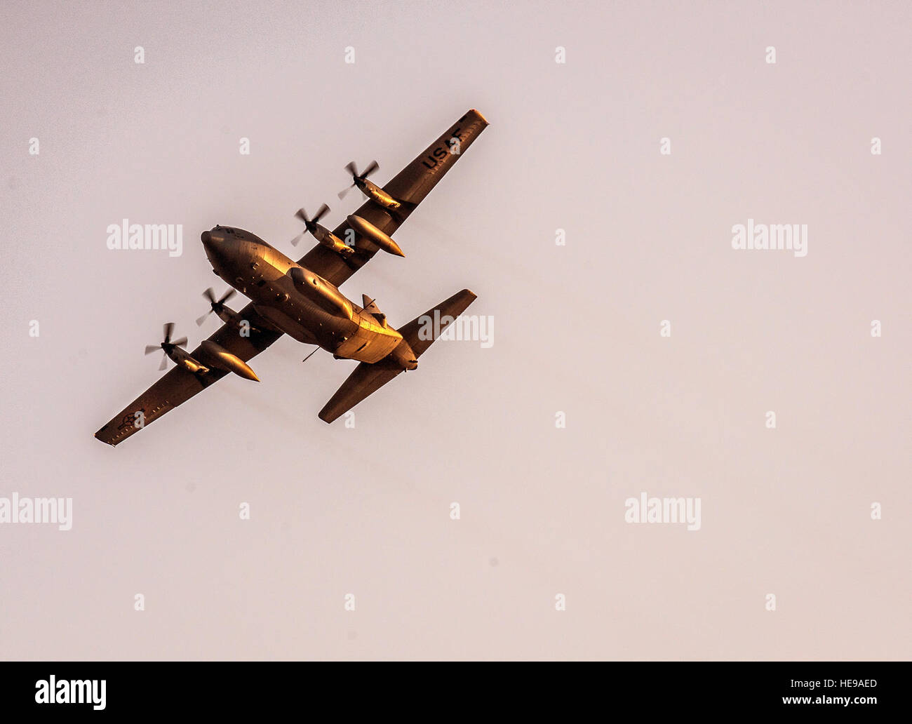 An Air Force Reserve aircrew flying a C-130 Hercules assigned to the ...