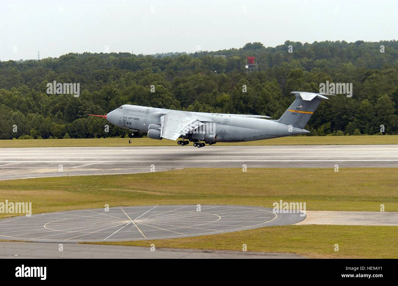 A C-5M Super Galaxy takes off during its First Flight ceremony at ...