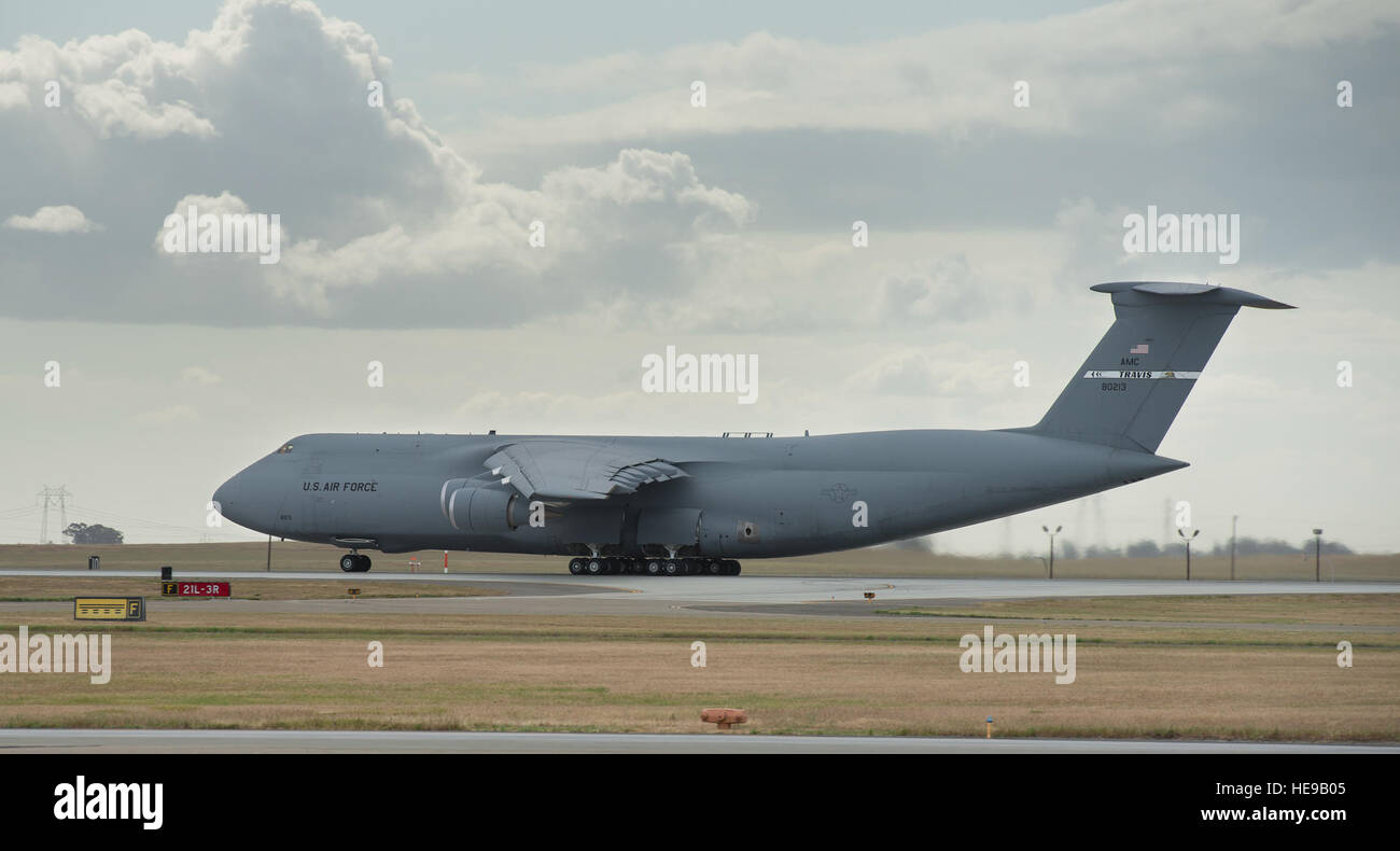 A C-5 Galaxy is photographed at Travis Air Force Base, Calif., May 7 ...