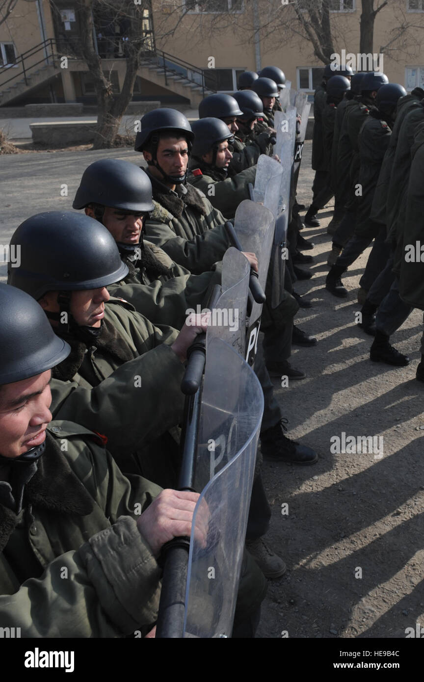 100117-F-7367Y-024 KABUL- Cadets perform riot control training at the ...