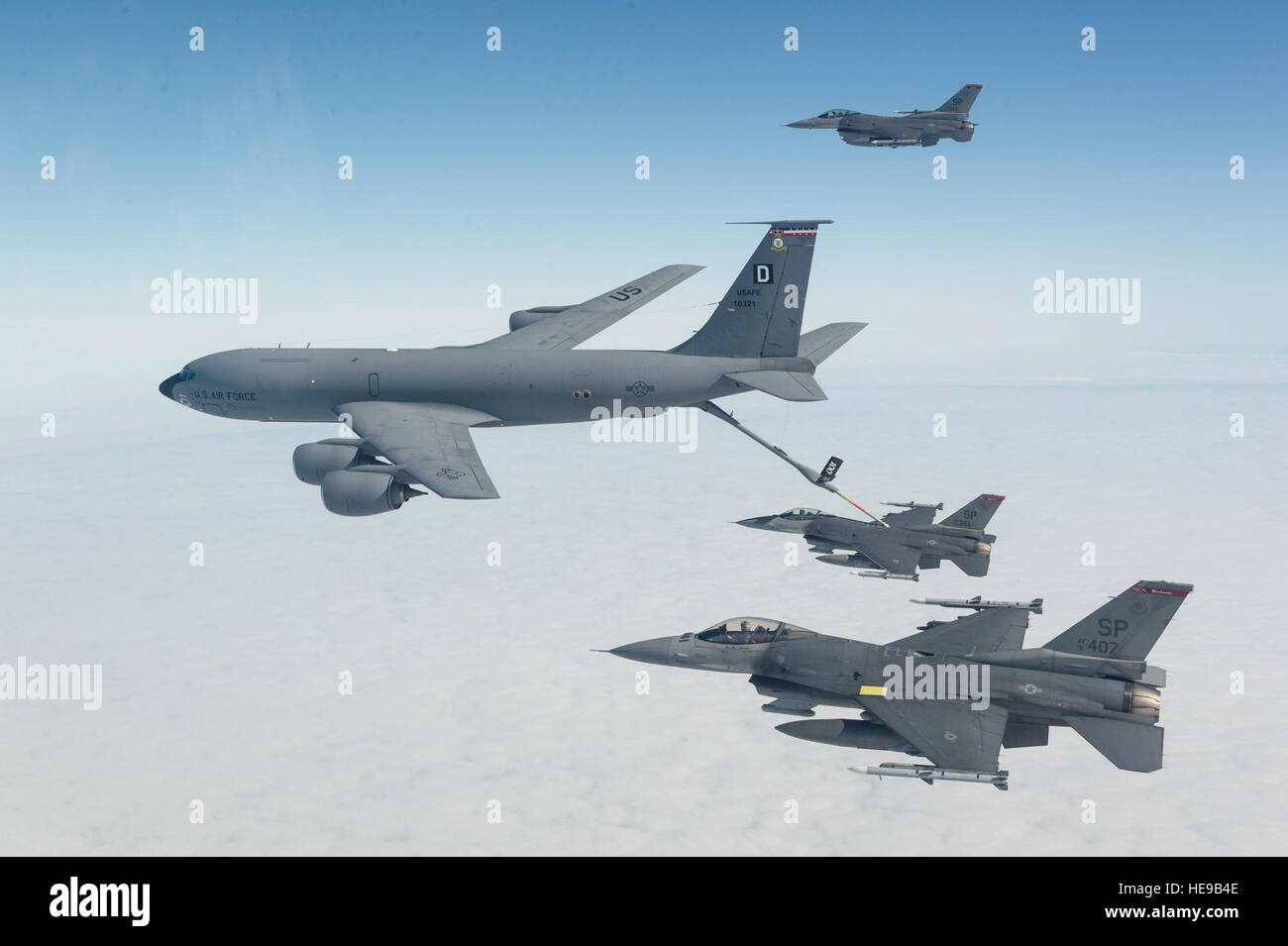 U.S. Air Force F-16 Fighting Falcons from the 408th Fighter Squadron ...