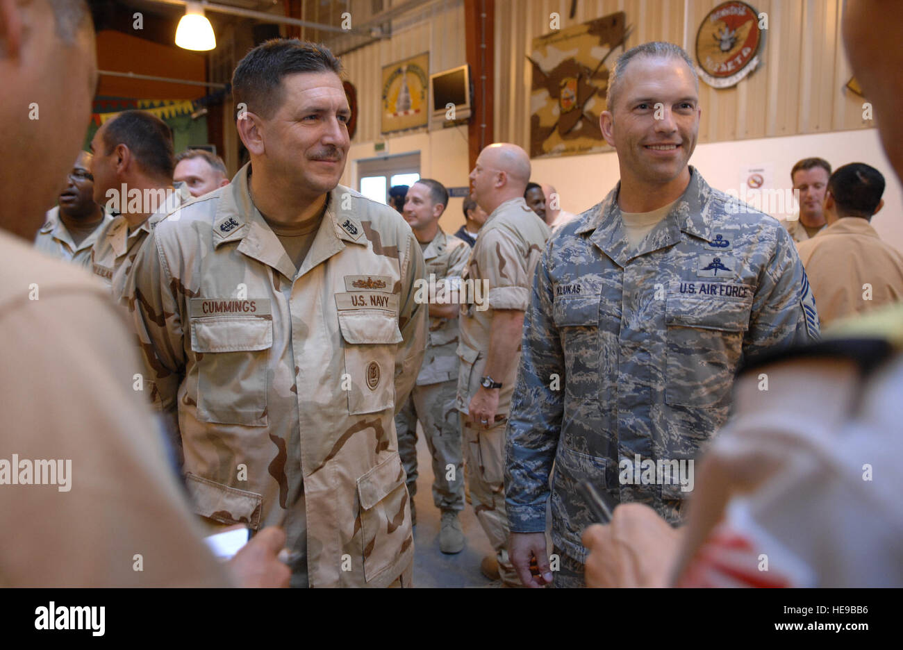 Camp Lemonier's Command Master Chief, CMDCM Mark Cummings, left, and U ...
