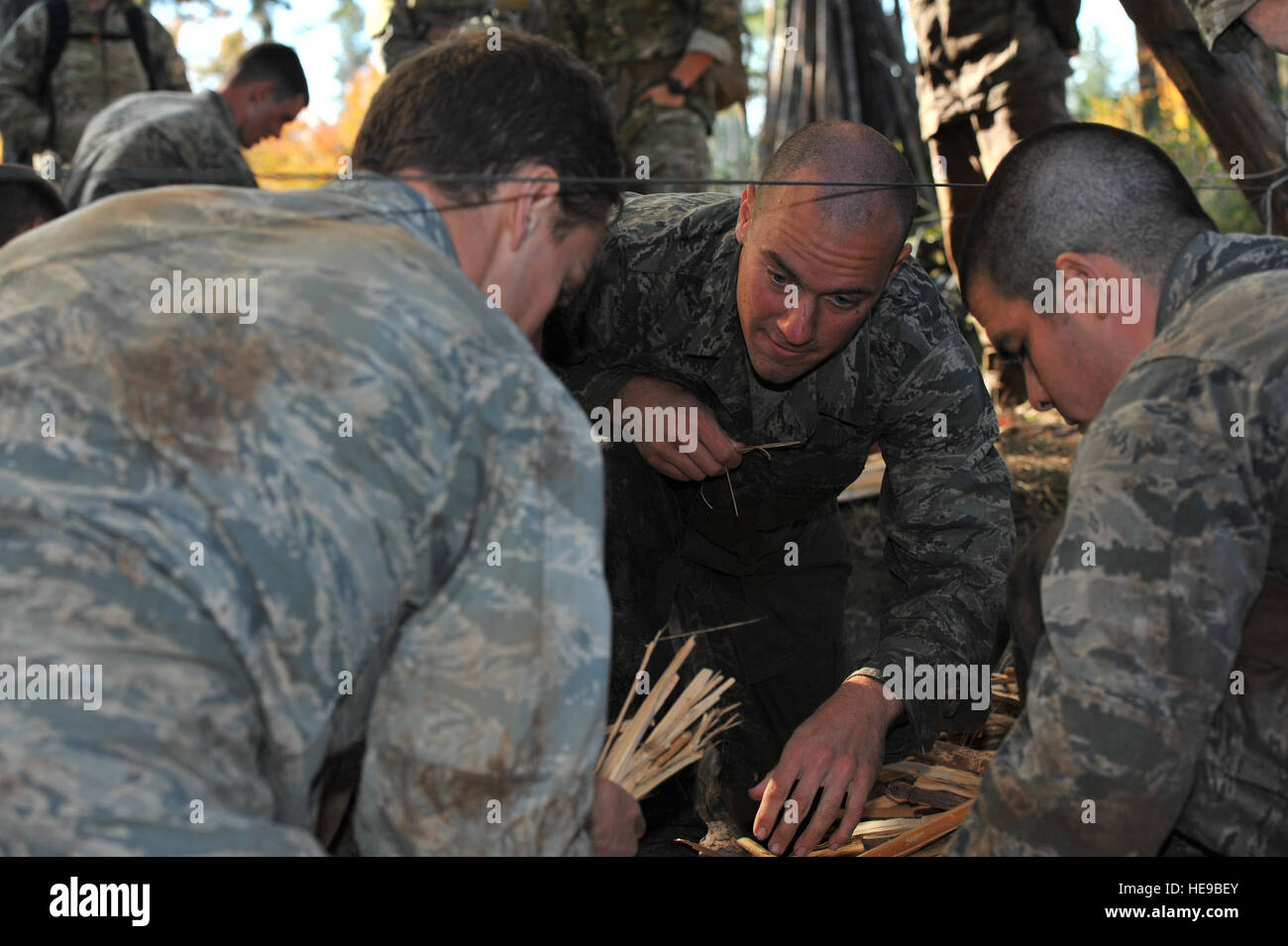 Combat Rescue Officer candidates practice fire-building skills during ...