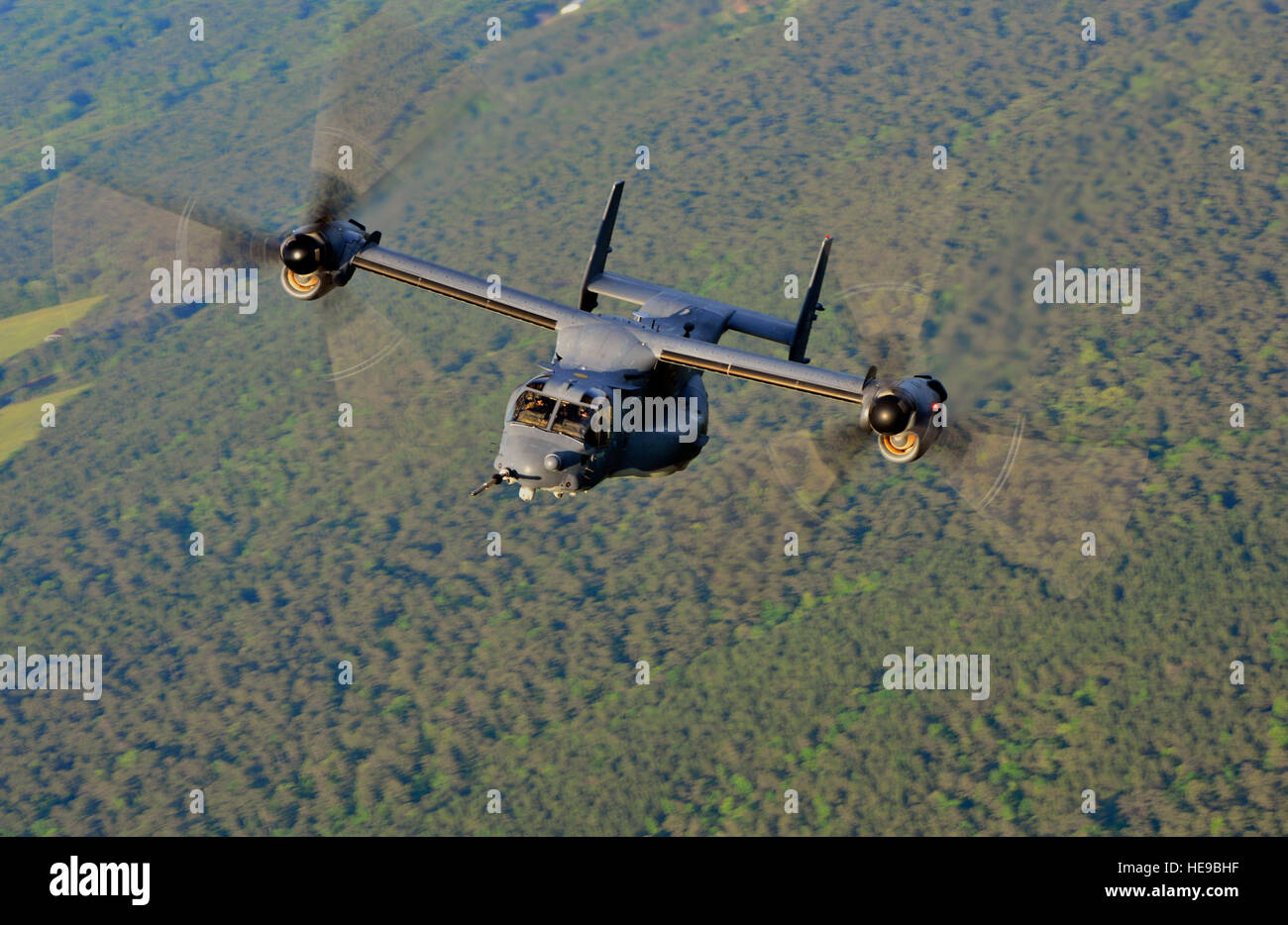 A CV-22 Osprey from the 8th Special Operations Squadron, flies members ...