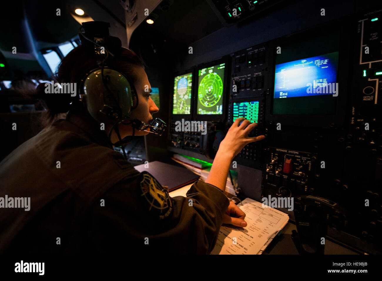 U.S. Air Force Capt. Ashley Mayes, 71st Rescue Squadron combat systems ...