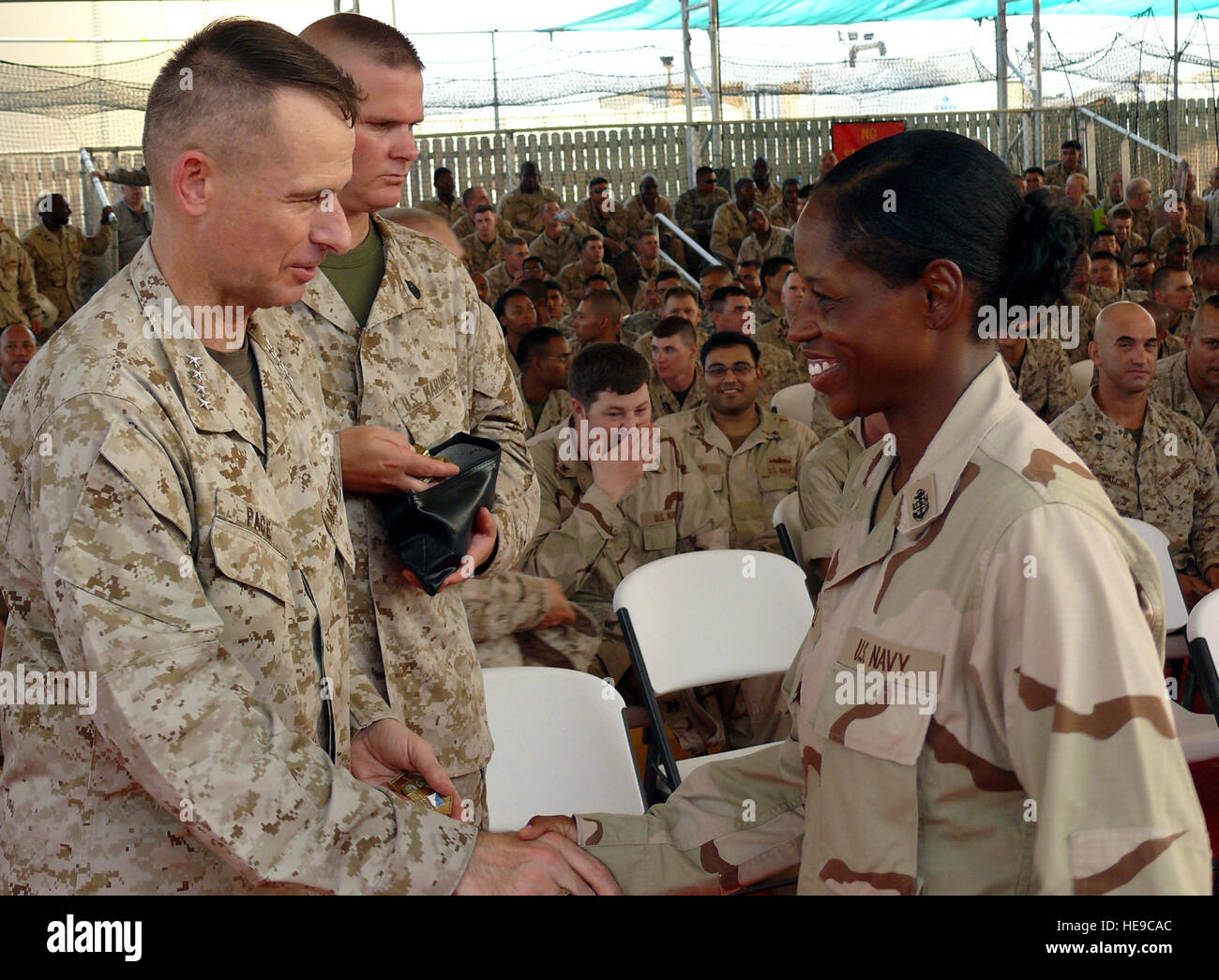 Chairman of joint chiefs of staff gives challenge coin hi-res stock ...