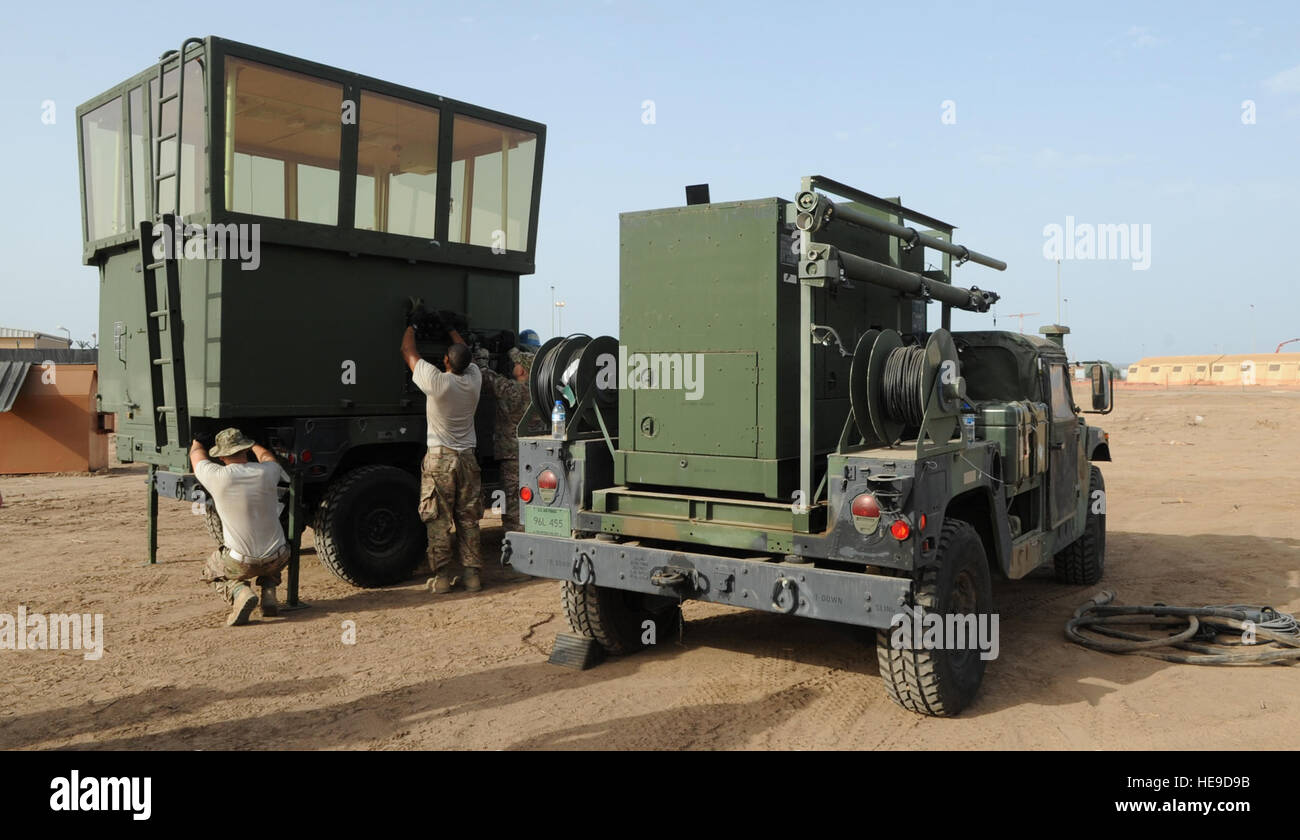Airmen from the 1st Combat Communications Squadron secure the Army Navy ...
