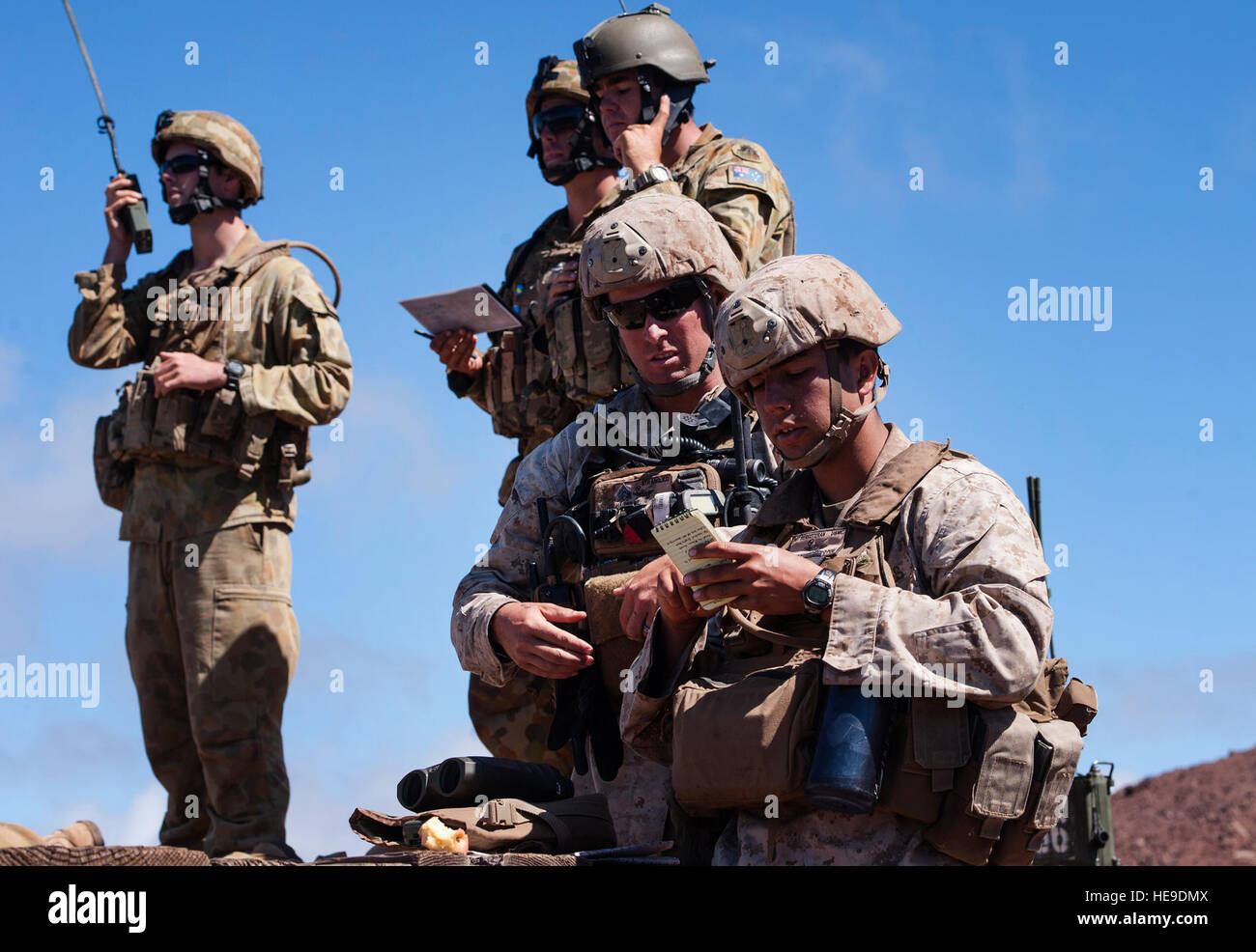 U.S. Marines of the 3rd Marine Regiment and Australian Army, Royal ...