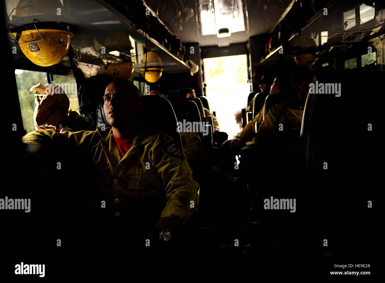 Members of the Hot Shot firefighter crew from Vandenberg Air Force Base ...
