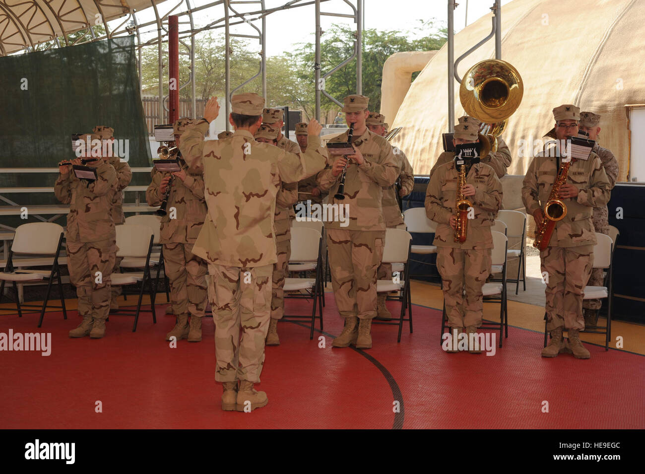 The Navy Band plays during Combined Joint Task Force-Horn of Africa's ...