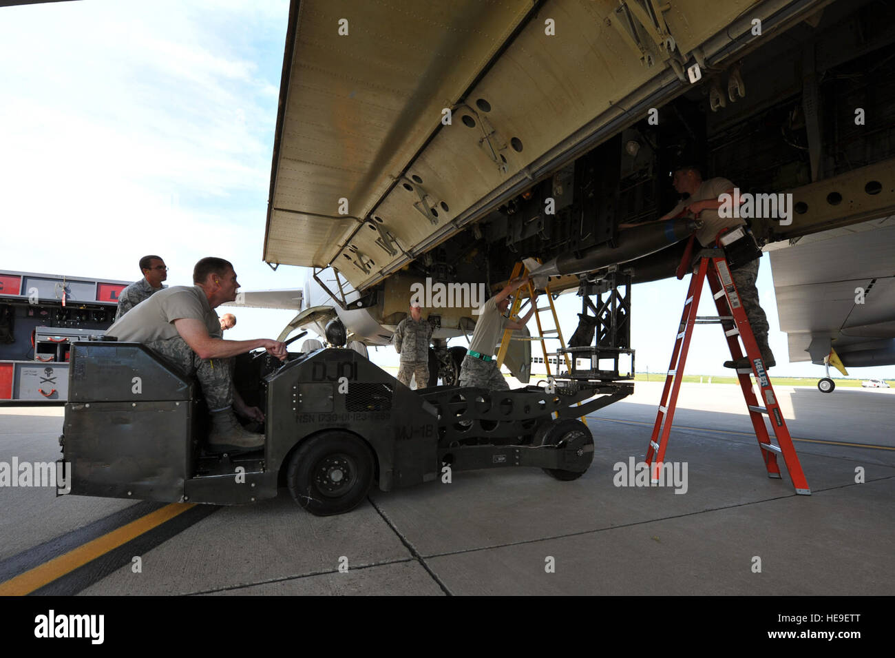 Col. James Dawkins, 5th Bomb Wing commander, used an MJ-1 Jammer to ...