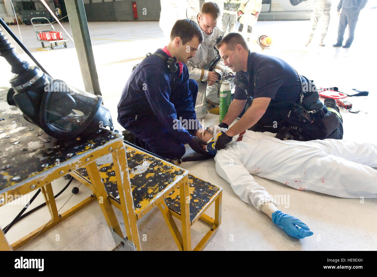 First responders from the 436th Civil Engineer Squadron Fire Department ...