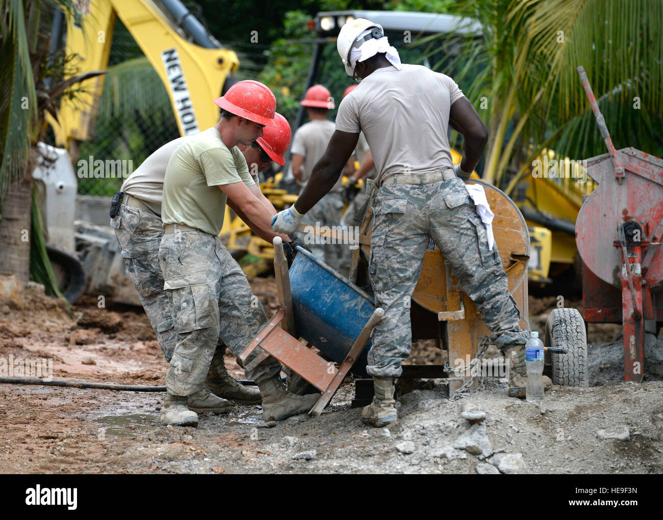Airmen from the 823rd Expeditionary RED HORSE Squadron prepare mortar ...