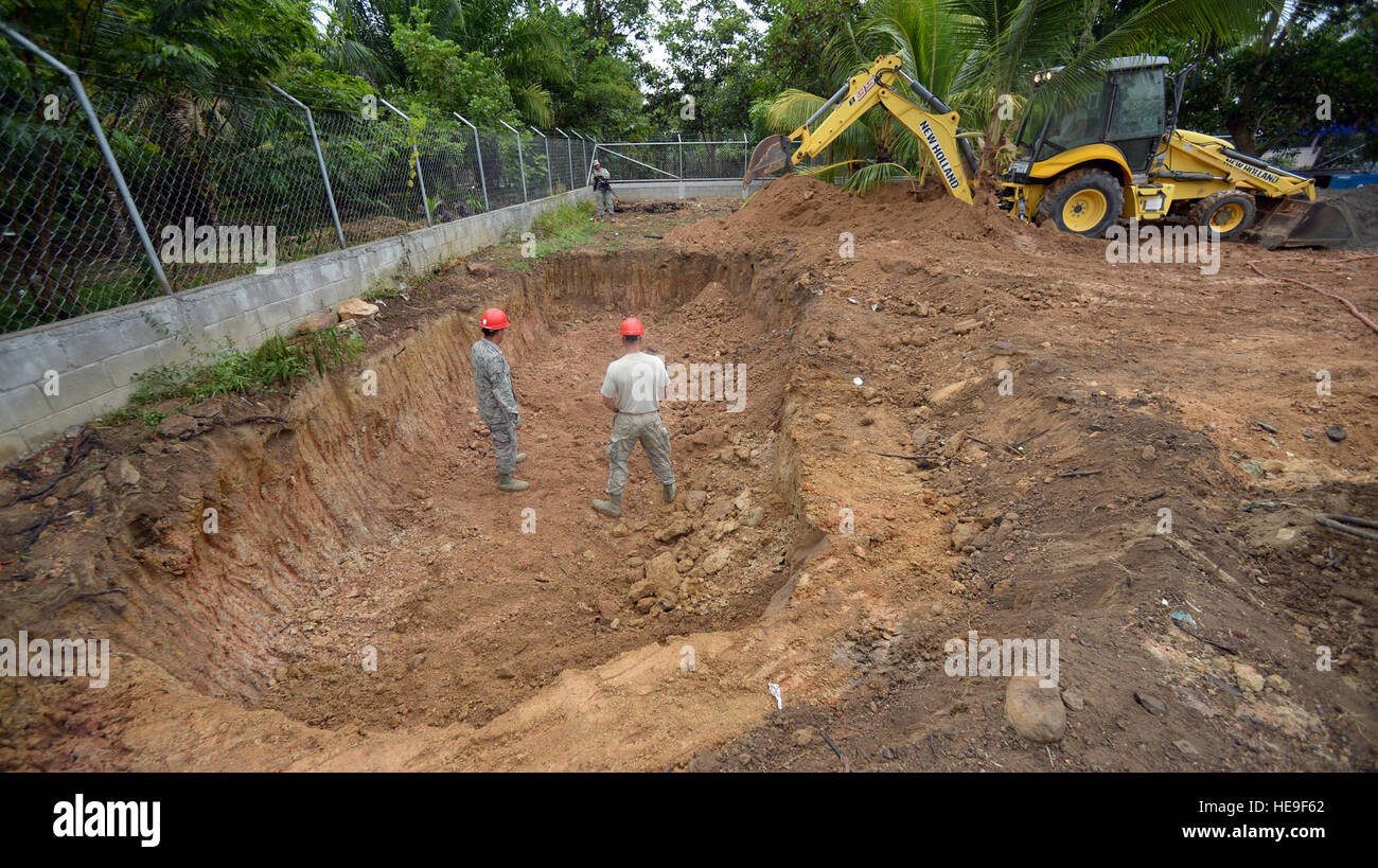 The 823rd Expeditionary RED HORSE Squadron constructs a septic hold at ...