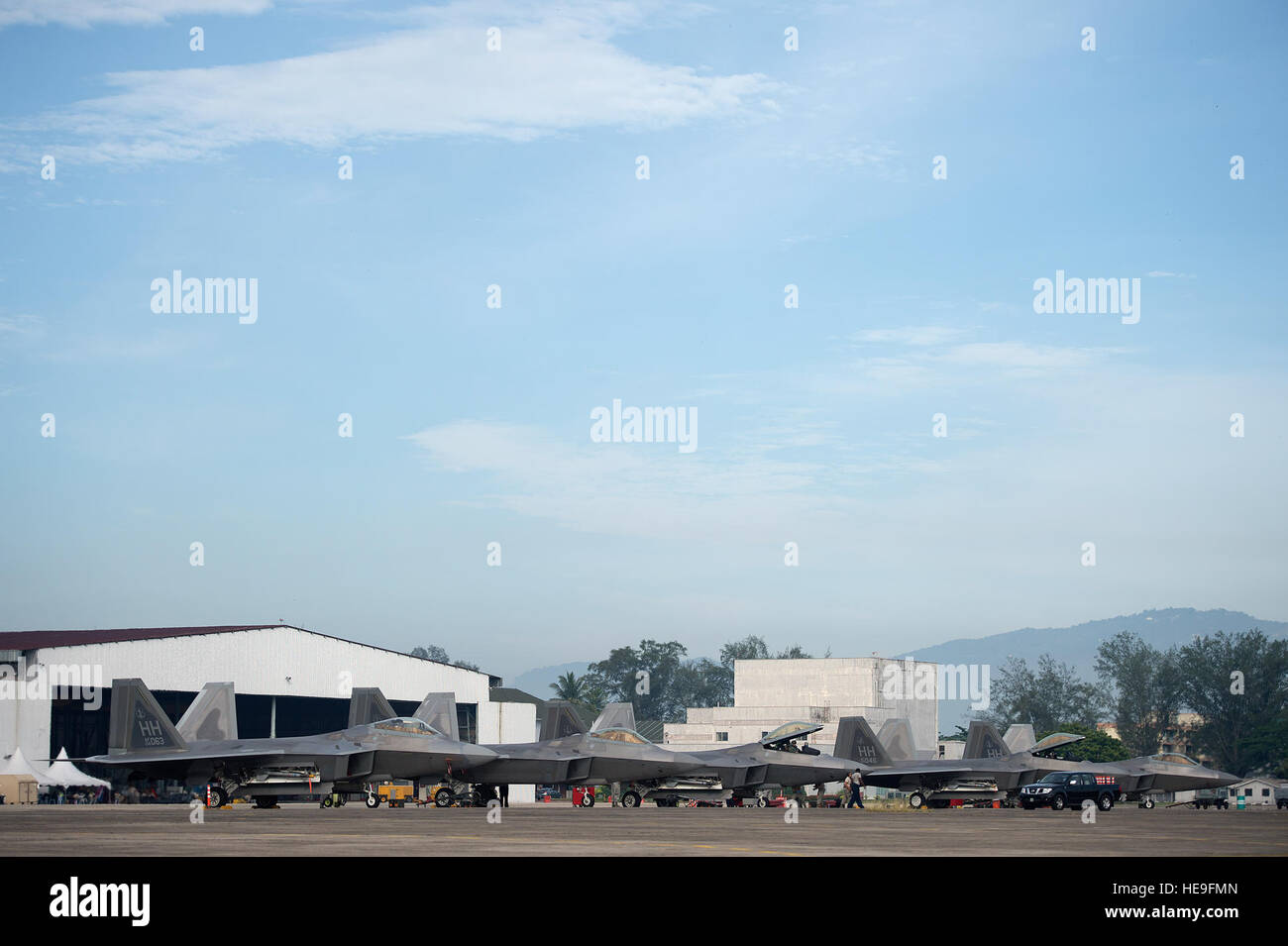 U.S. Air Force F-22 Raptors from the 154th Wing, Joint Base Pearl ...