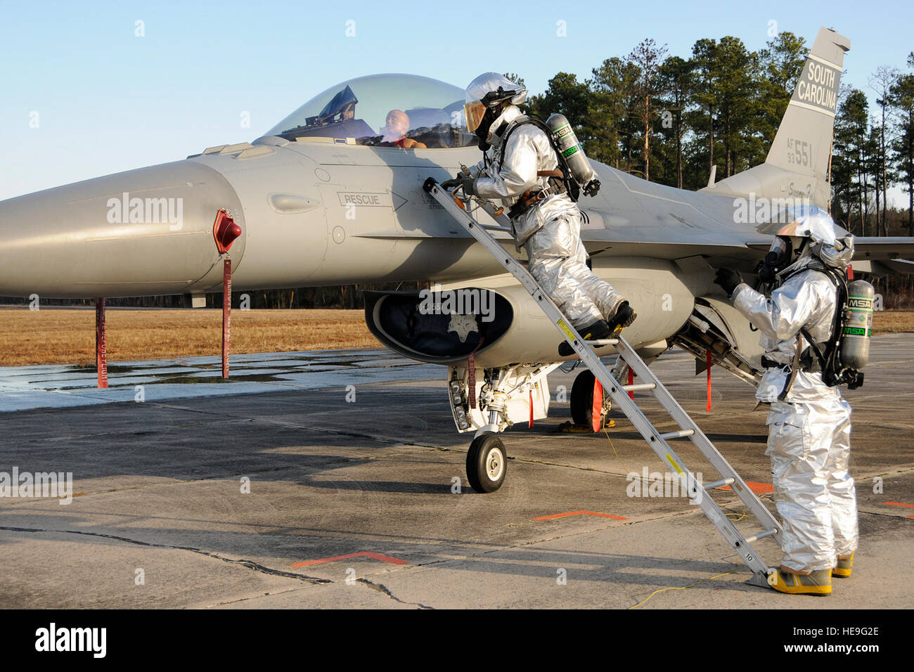 Firefighters with the 169th Civil Engineering Squadron at McEntire ...